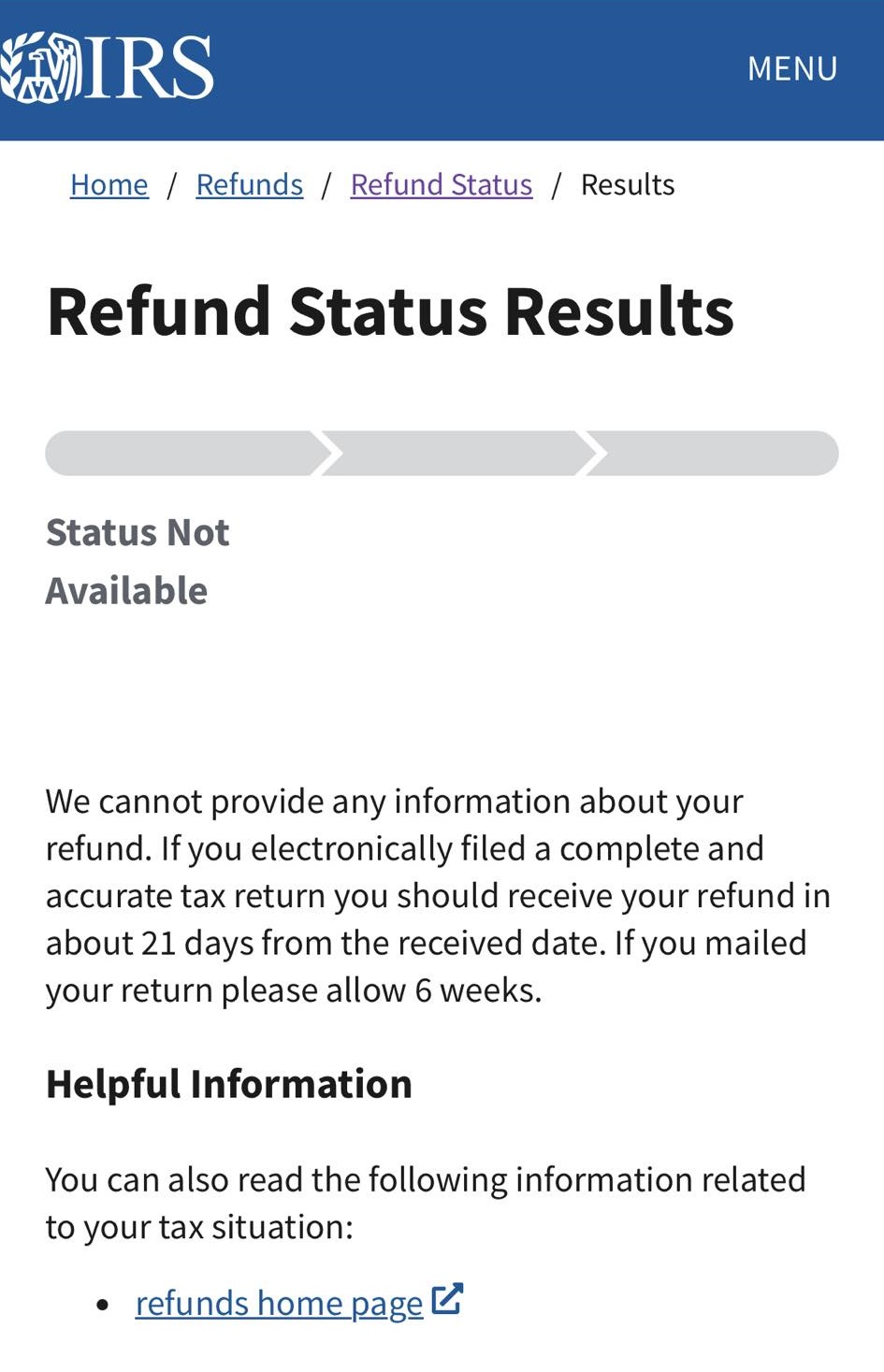IRS Tax Refund “STATUS NOT AVAILABLE” — What This Really Means ⋆ ...